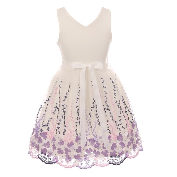 Bny Corner | Dresses | Little Girl Sleeveless V Neck Floral Wedding ...